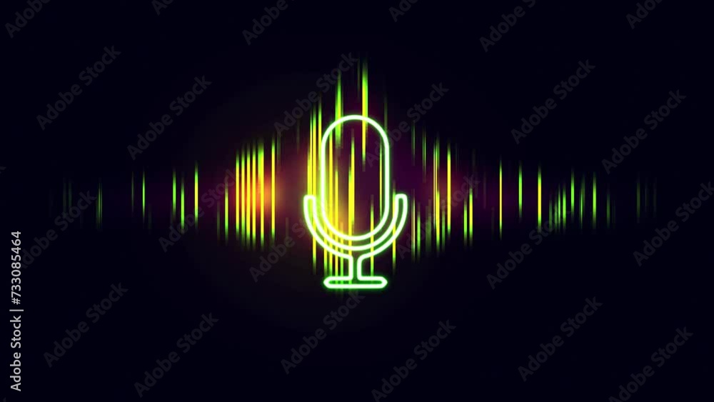 Vidéo Stock Voice recording podcast mic microphone icon animation ...