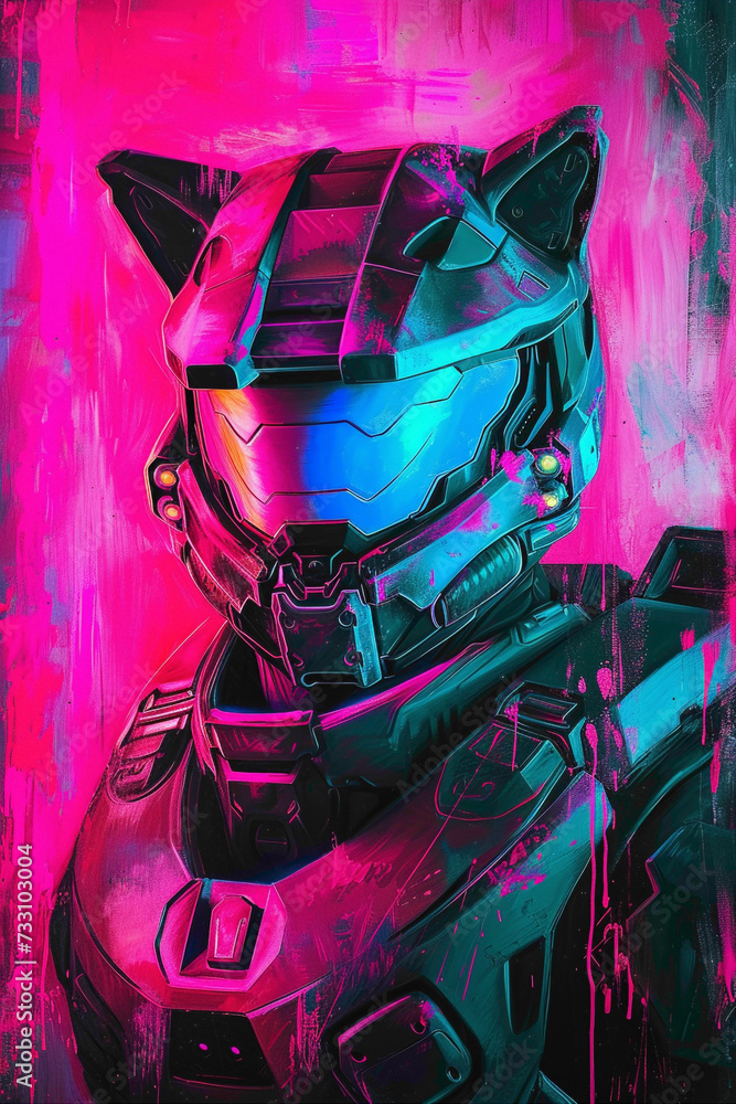 master chief helmet with golden coating on the helmet in pink and ...