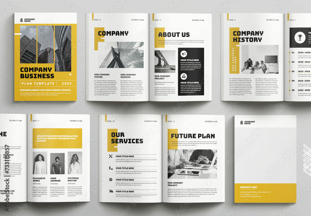Business Plan Layout Design Template Stock Template | Adobe Stock