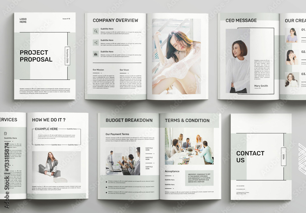 Project Proposal Template Design Layout Stock Template | Adobe Stock