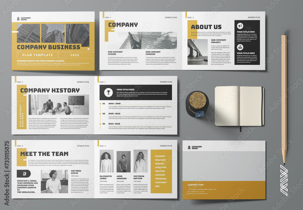 Business Plan Layout Design Template Landscape Stock Template | Adobe Stock