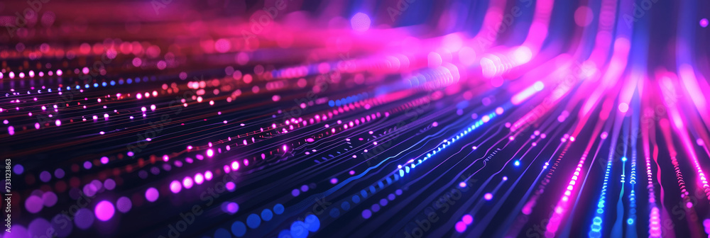 A close-up view of vibrant fiber optic cables, representing the rapid ...