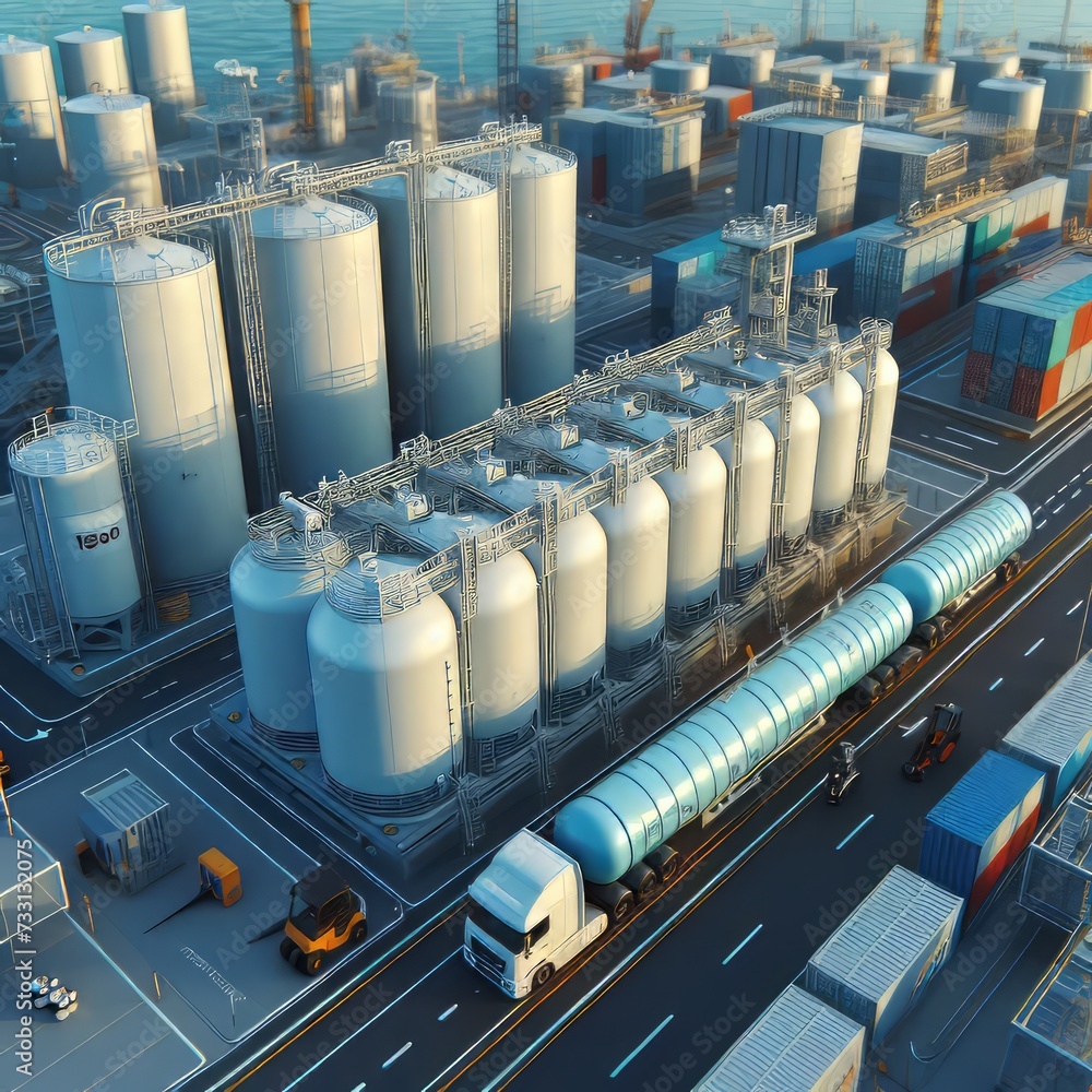 Chemical tank container. ISO tank container for chemical delivery. Bulk ...