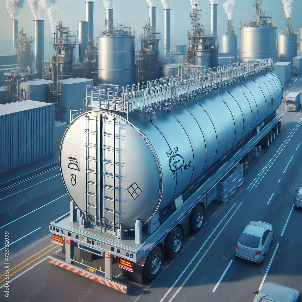 Chemical tank container. ISO tank container for chemical delivery. Bulk ...