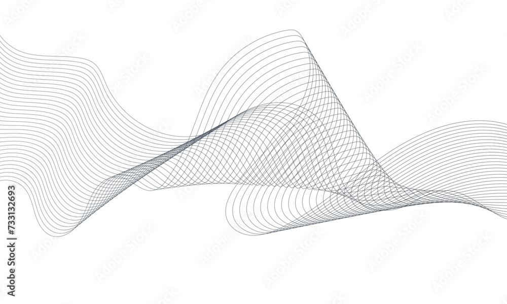 Wavy business curve lines on transparent background. Abstract ocean ...