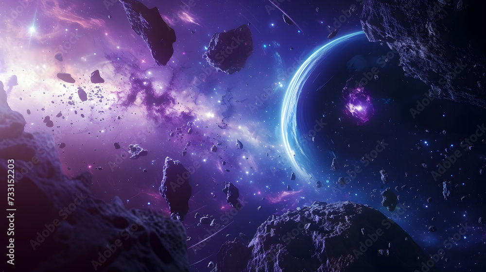Cosmic rift opening into a space-themed dimension, video game, concept ...