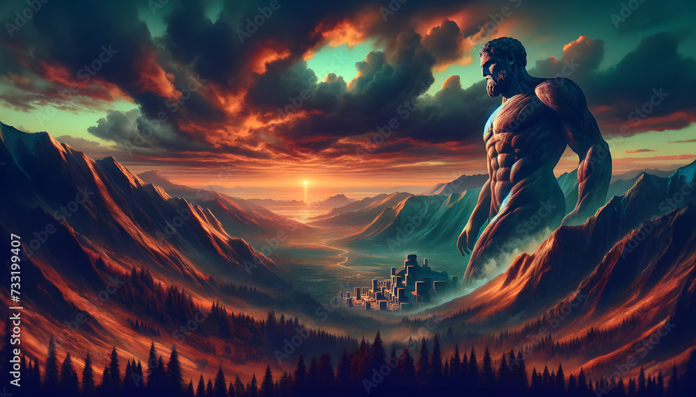 illustration of a Titan, a mythological creature from Greek mythology ...