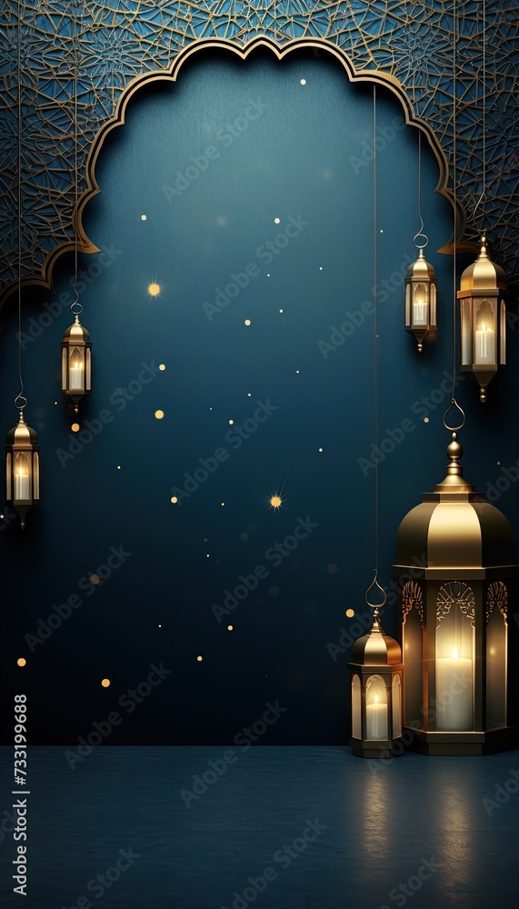 elegant Islamic background with decorations typical of the month of ...