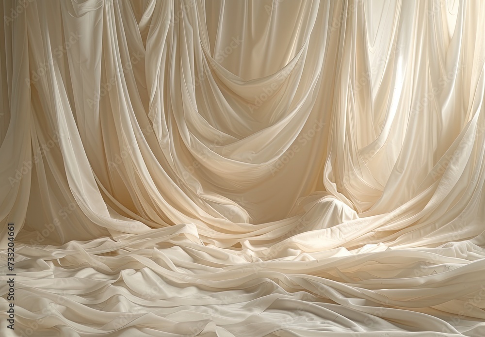 Theatrical Elegance: Stage with Soft Fabric Curtains and Pelmets ...