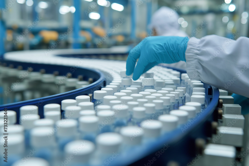 Sorting pharmaceutical capsules by a sorting machine on a production ...