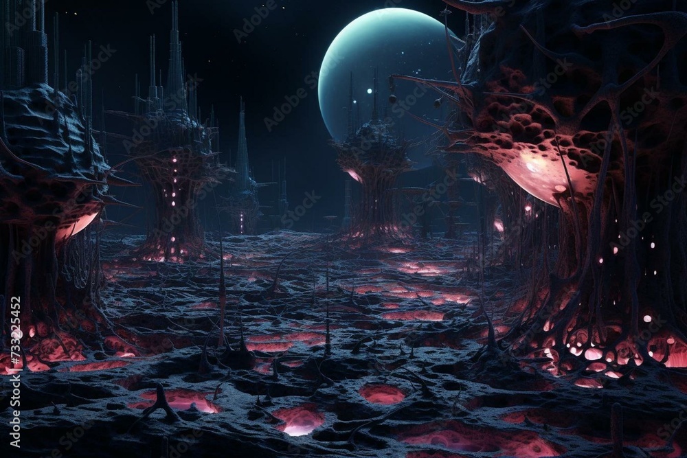 Pattern of coral reef on an alien planet with digital circuits ...