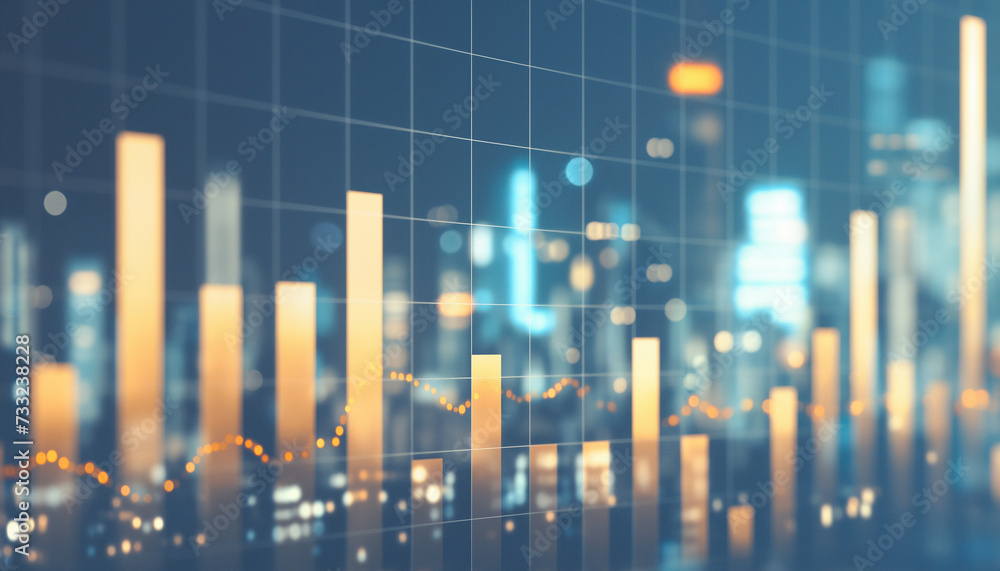 Dynamic Financial Growth Chart with Trend Lines and Bar Graphs Stock ...