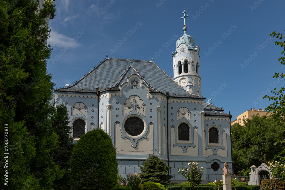 The Church of St. Elizabeth, commonly known as Blue Church (Modrý ...