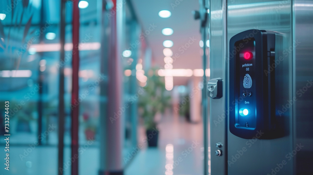 Eye scan access control system machine, entrance door to office or ...