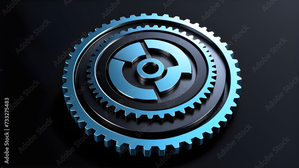system settings gear icon clipart isolated on a black background. gears ...