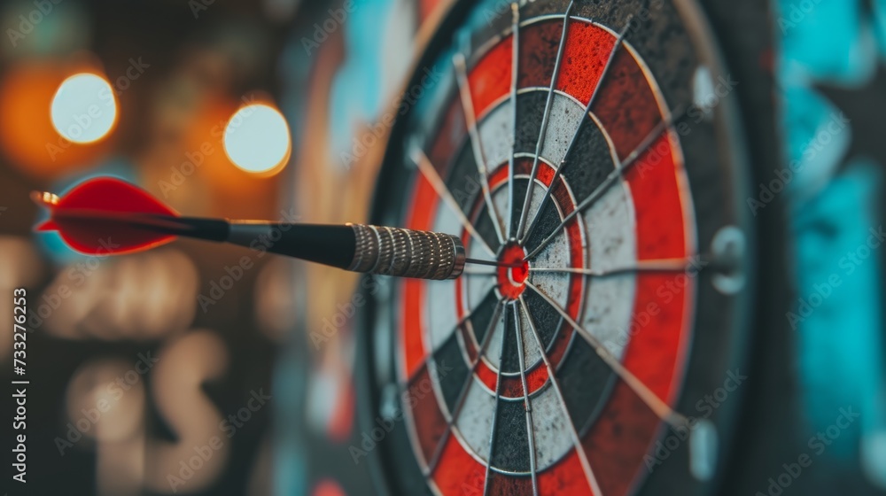 set goals for work. dart aiming at the target center business. goal ...