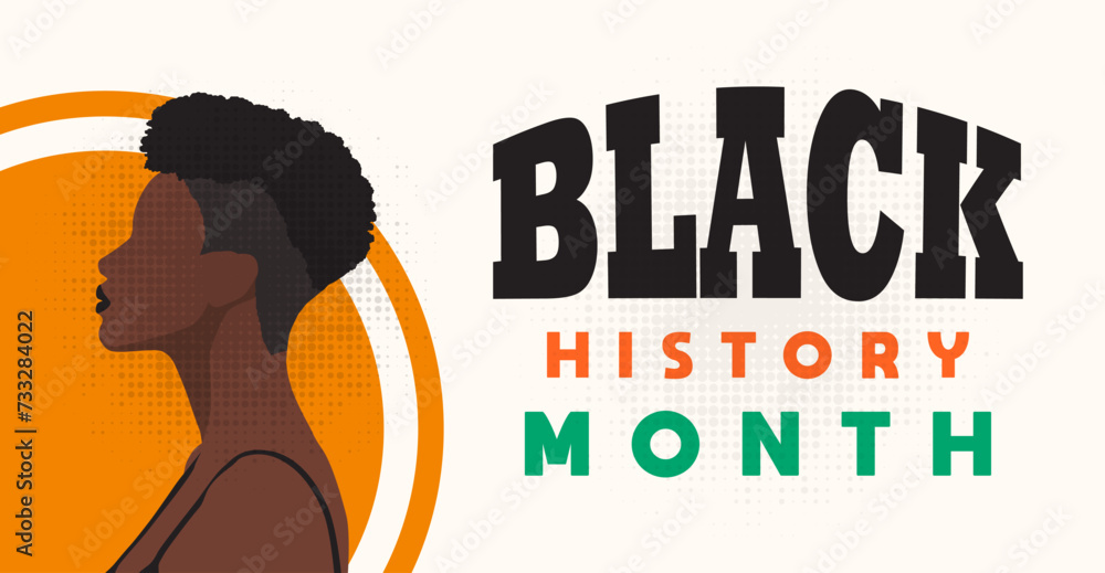 February is Black History Month illustration of exotic and elegant ...
