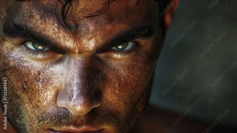 ภาพประกอบสต็อก He usually has a square jawline and a stern expression ...