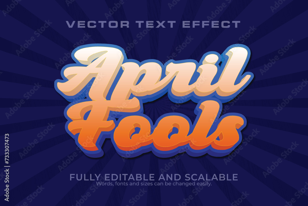 April Fools Day 3D Text Effect 100 Editable EPS File Word And Font Can ...