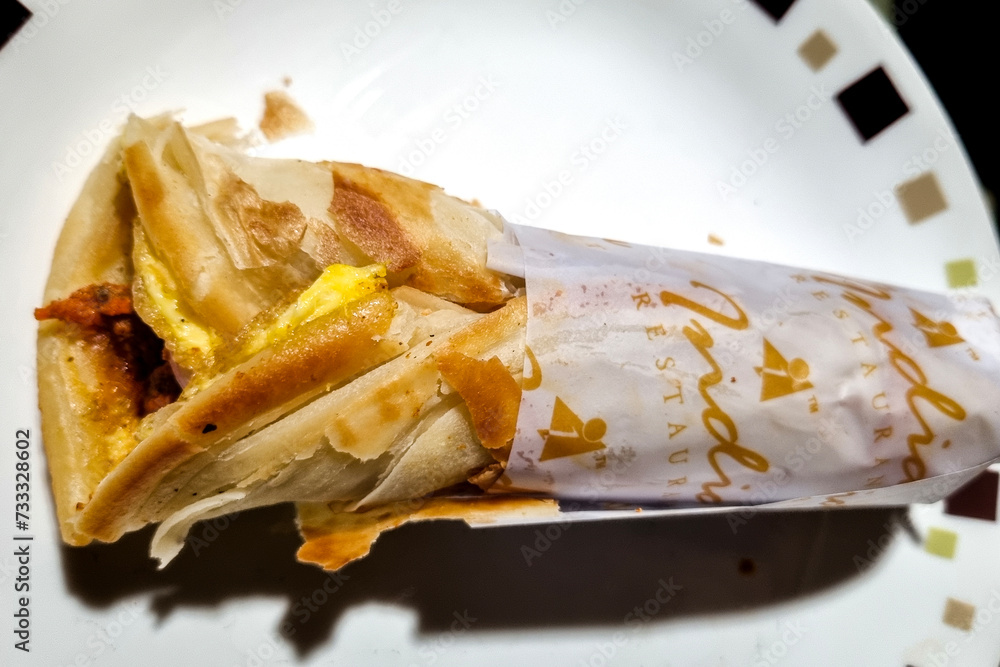 Chicken and mutton kathi roll, a native food of Kolkata (Calcutta ...