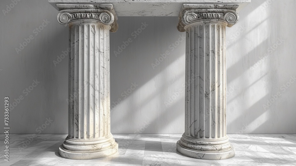 Greek and Romanian column , ionian columns, marble column, ancient ...