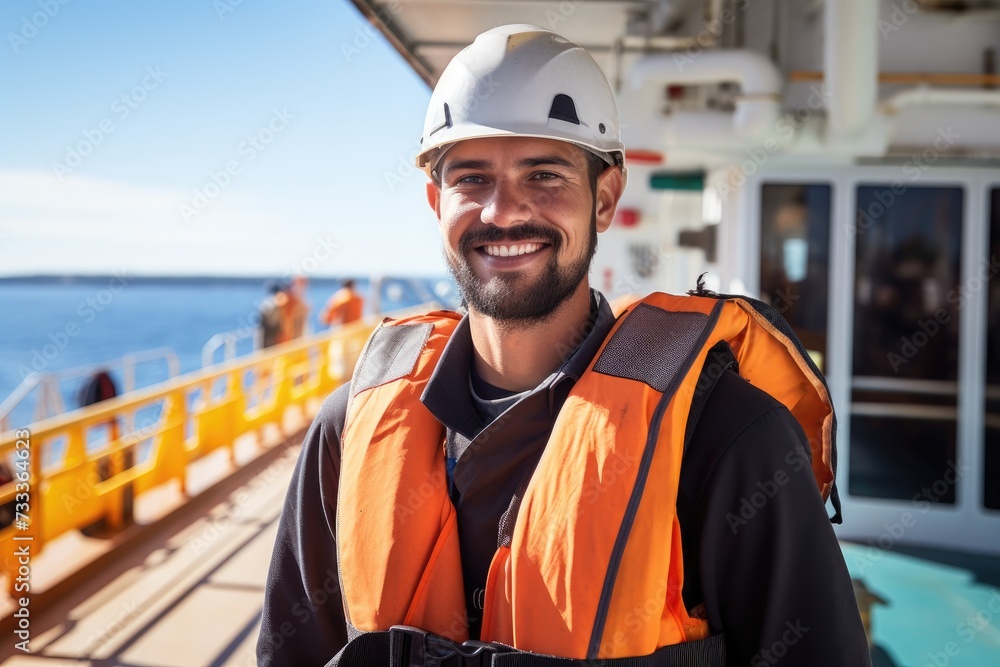 Foreman in charge of loading Containers boxes from Cargo freight ship ...