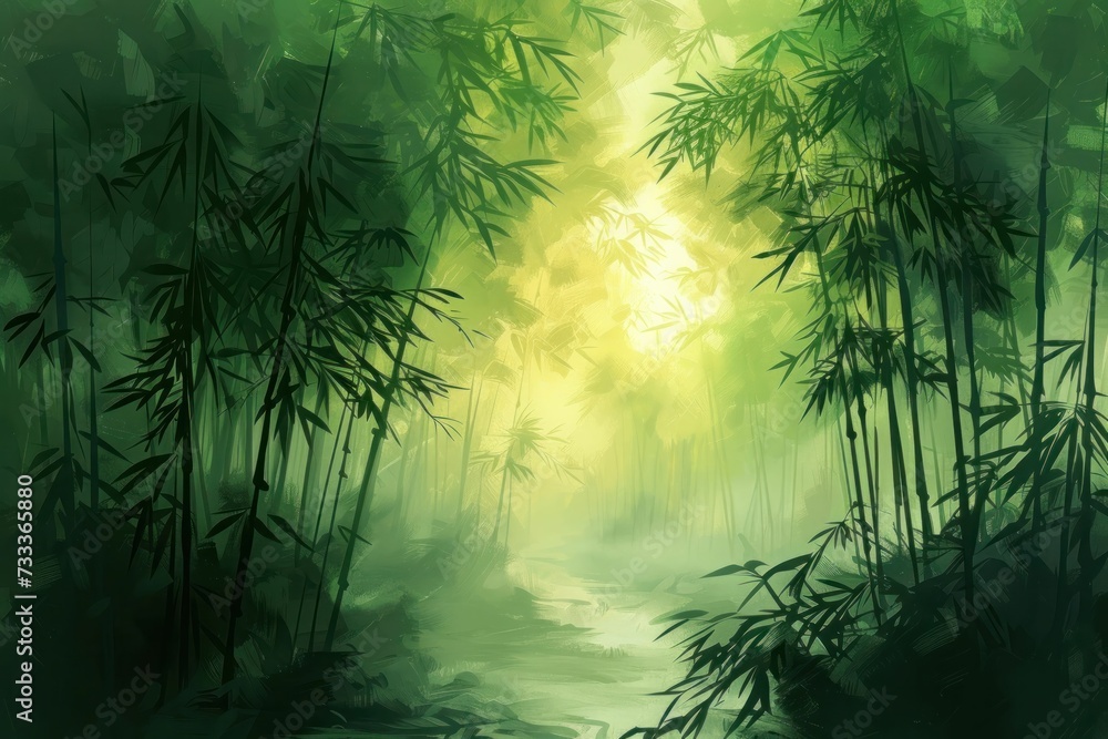 Capturing bamboo's elegance: An illustration highlighting its height ...