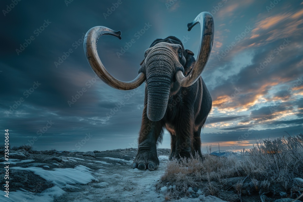 Prehistoric mammoth, an ancient giant of the ice age, symbolizing the ...