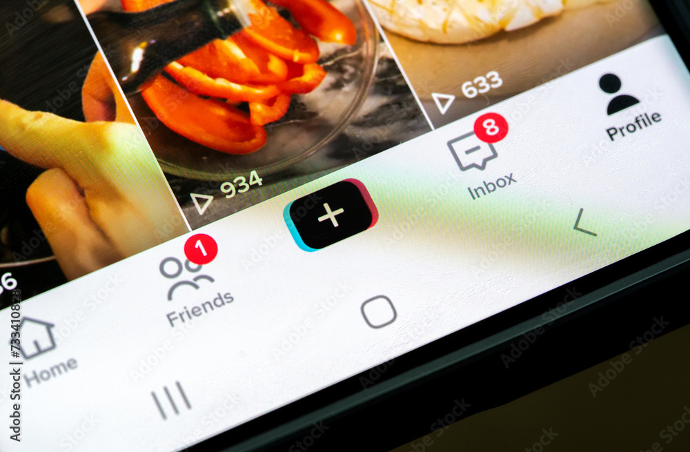 TikTok Android app application interface on a smartphone mobile phone ...