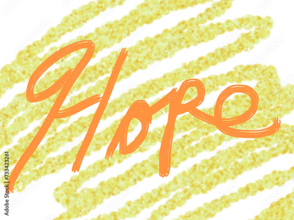 Hope spelled out in orange yellow orange and white background . High ...