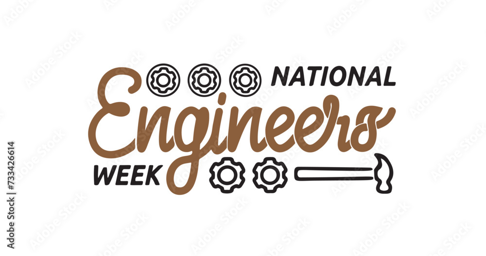 National Engineers Week handwritten calligraphy vector illustration ...