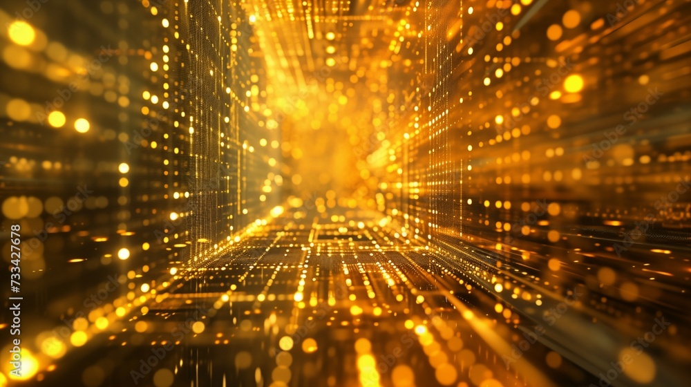 Abstract background artistically visualizes quantum computing concepts, encapsulating the ...