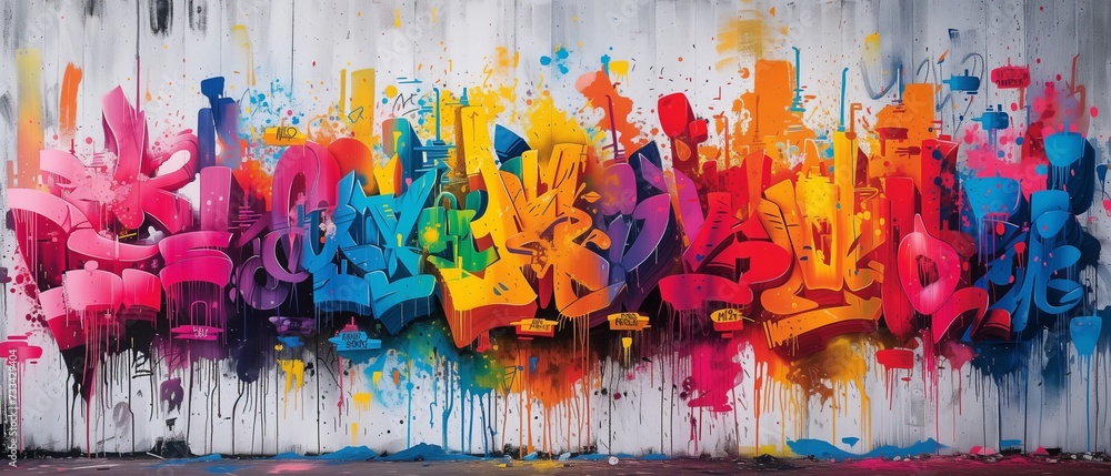 Vibrant colors come alive in this street art mural, expressing the ...