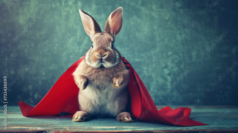 The rabbit in a superhero costume. easter bunny. Superhero bunny ...
