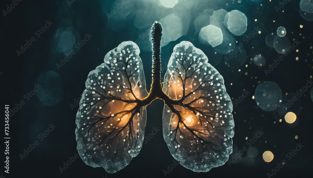 Dark lungs with lights in it as symbol for life Stock Photo | Adobe Stock
