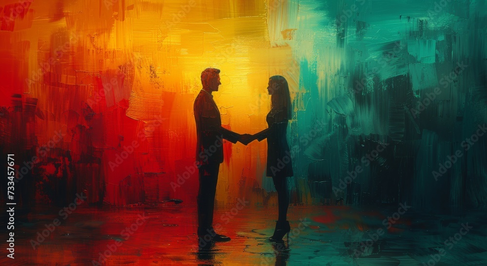 A contemporary collaboration of two artists, one with a palette of ...