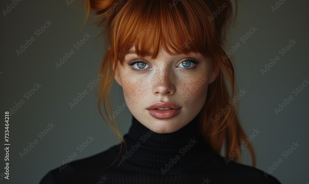portret of supermodel, stunning beauty model, big beautiful eyes, red ...