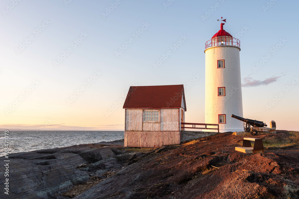 At the sunset the Lighthouse of L’Isle-Verte (Notre-Dame-des-Sept ...