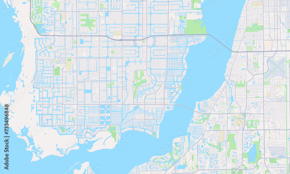 Cape Coral Florida Map, Detailed Map of Cape Coral Florida Stock ...