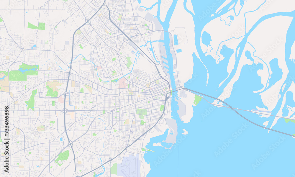 Mobile Alabama Map, Detailed Map of Mobile Alabama Stock Illustration ...