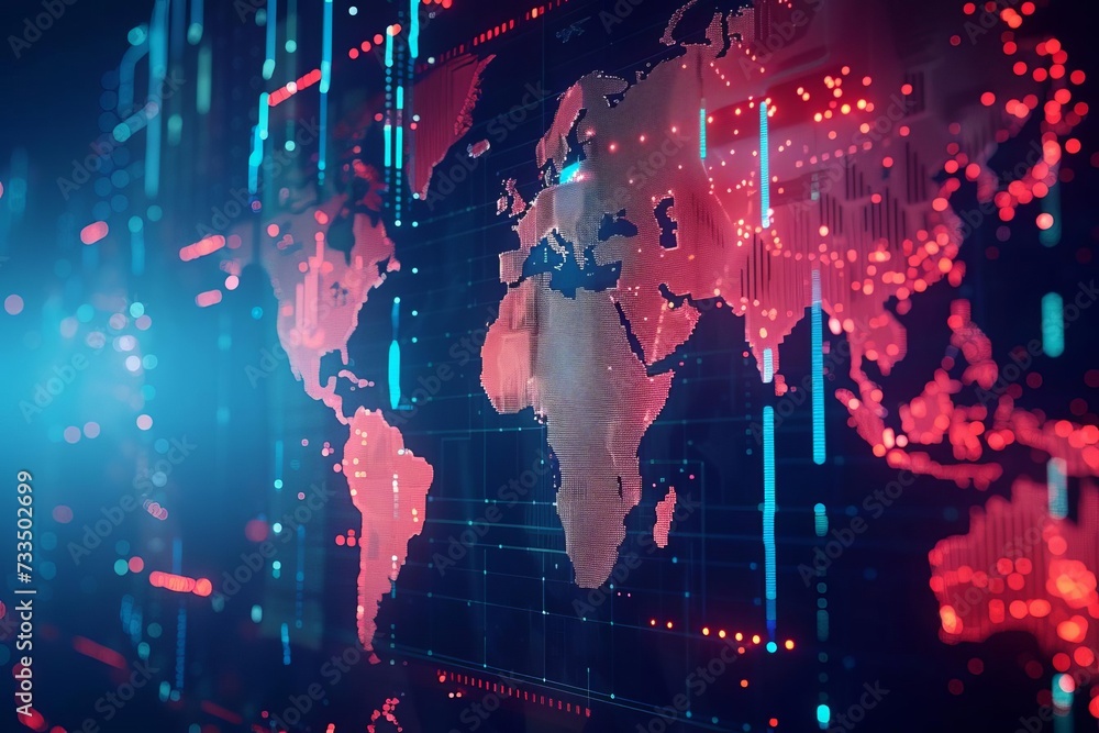 Foto de Global financial network showcasing interconnected markets and ...