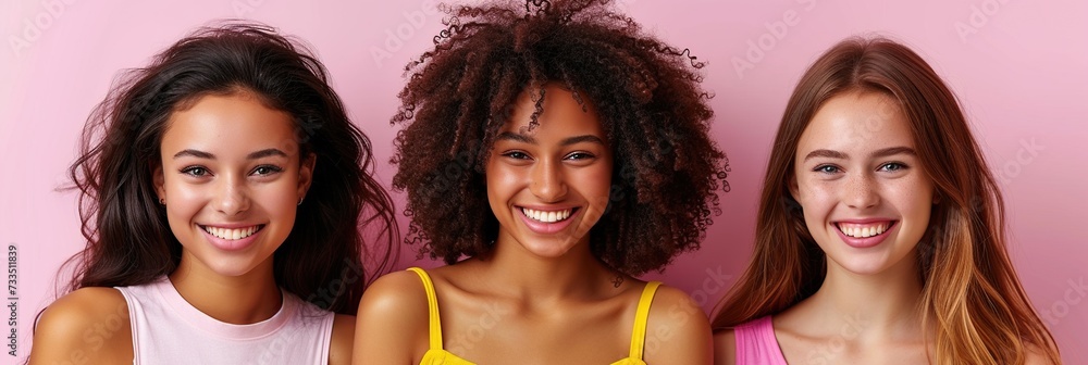 Body-positive girls of different races pose for a feminist campaign ...