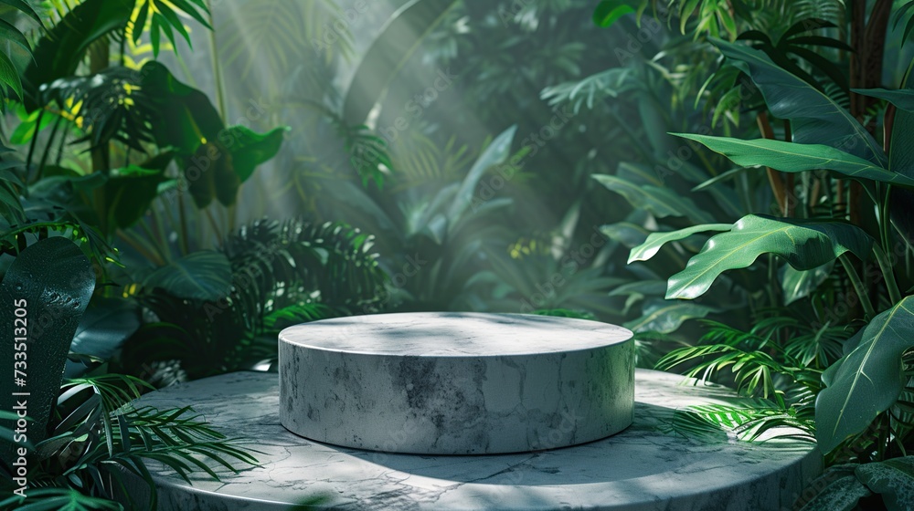 Round Table Display for Products Brought to Life by Generative AI Stock ...