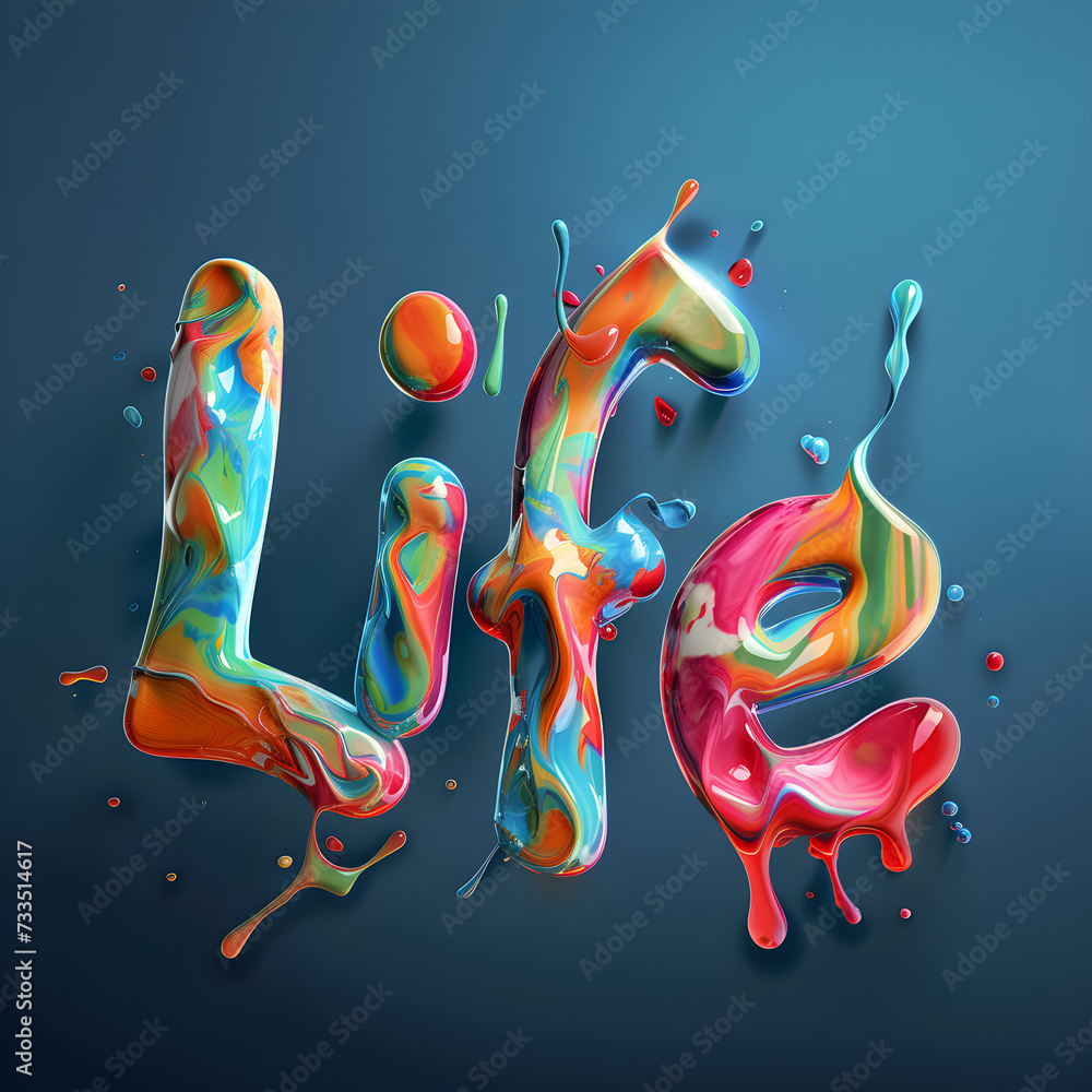 Liquid 3D font , Fresh colors Liquid 3D Design Spark Hot palette Shapes ...