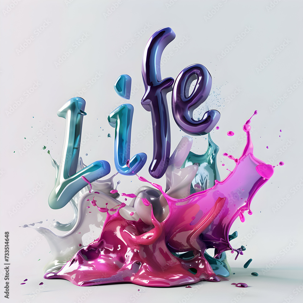 Liquid 3D font , Fresh colors Liquid 3D Design Spark Hot palette Shapes ...