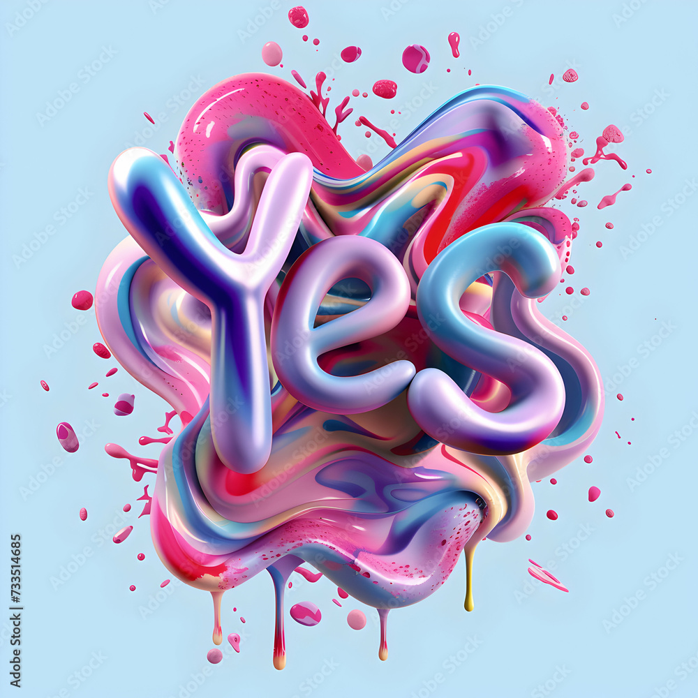 Liquid 3D font , Fresh colors Liquid 3D Design Spark Hot palette Shapes ...