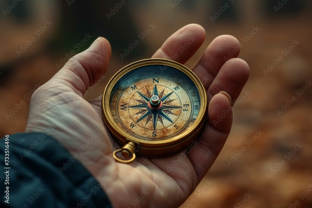 A hand holding a compass symbolizes the importance of strategic ...