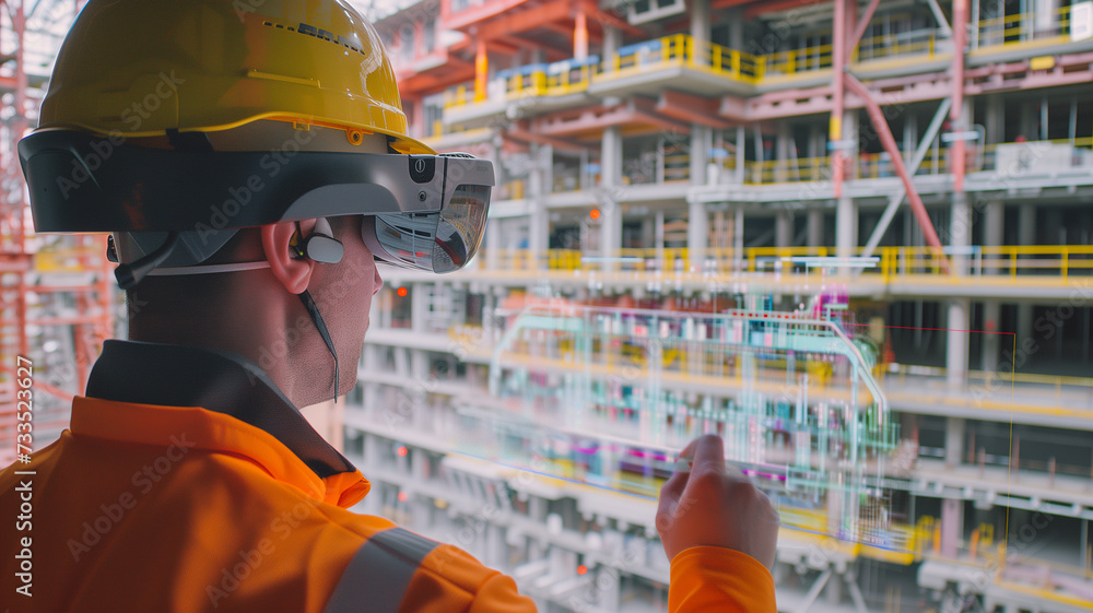 Technology reality glasses for design and building, engineering using ...