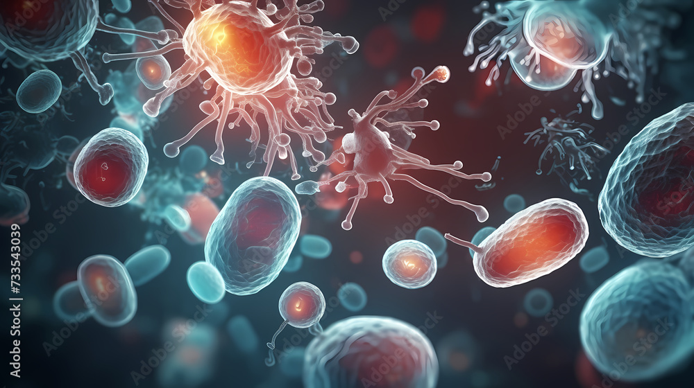 ภาพประกอบสต็อก Macroscopic observation of organisms bacteria and cells ...