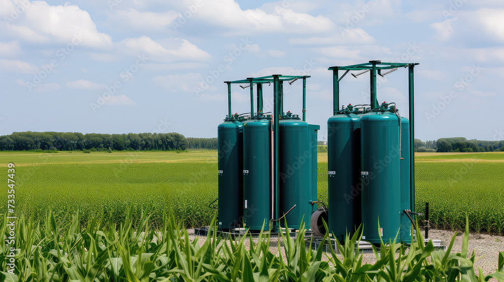 Tanks for storing methane - the result of processing agricultural waste ...
